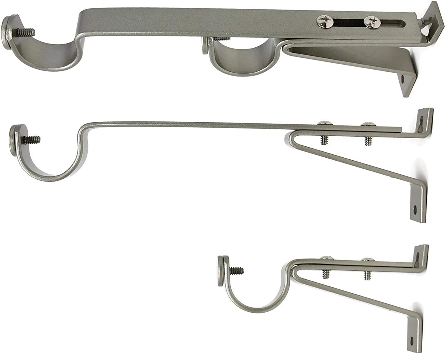 Adjustable Double Curtain Rod Bracket, up to 1 1/2-inch Diameter Rods ...