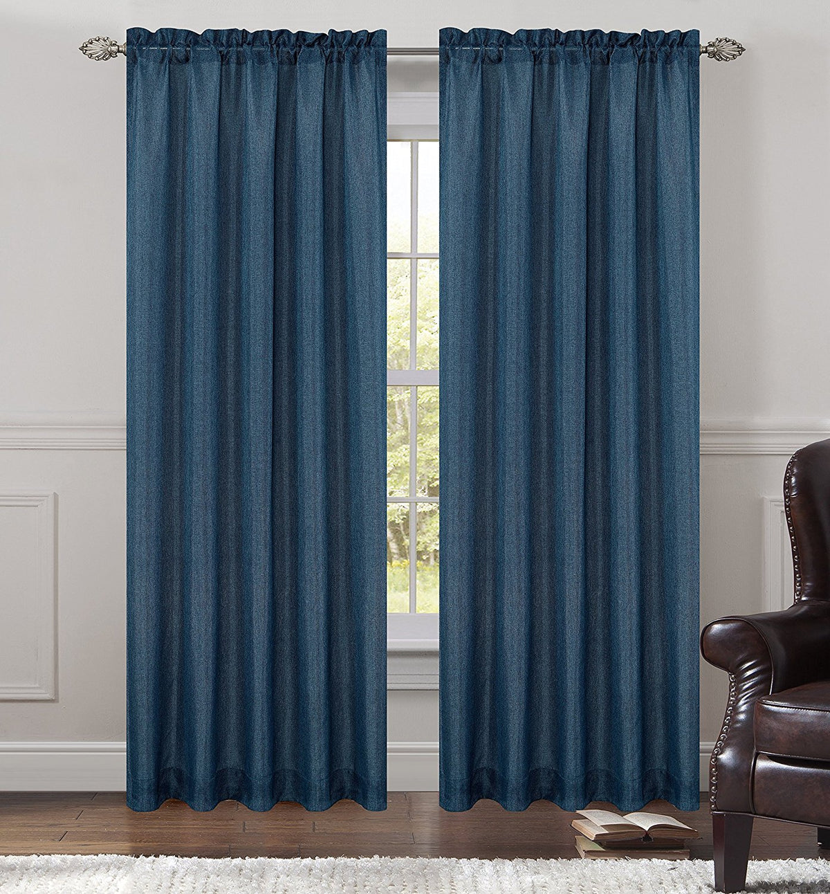 Tweed Set of 2 Sheer Drapery Curtain Panels - 7 Colors — urbanest