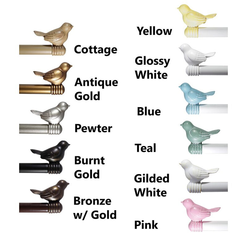 Designer Birds Window Curtain Drapery Rod Set — urbanest